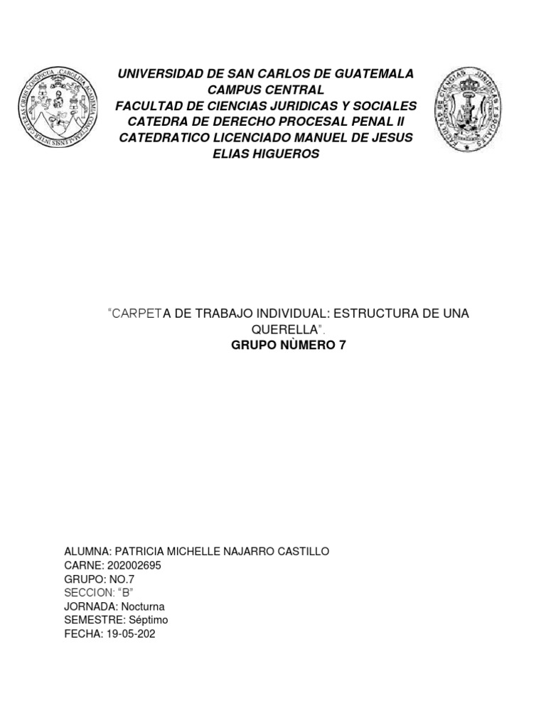 Estructura de Una Querella | PDF