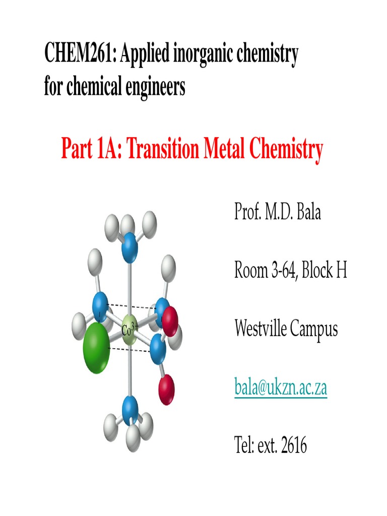 Transition Metal Complexes Overview | PDF