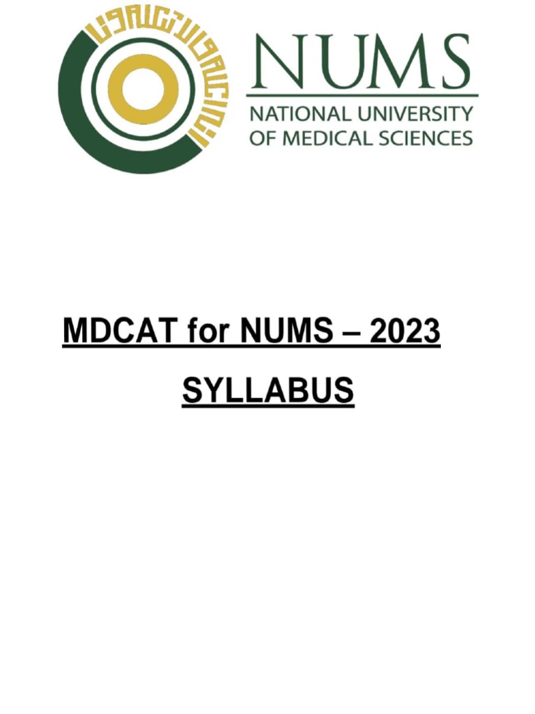 NUMS Syllabus 2023 | PDF