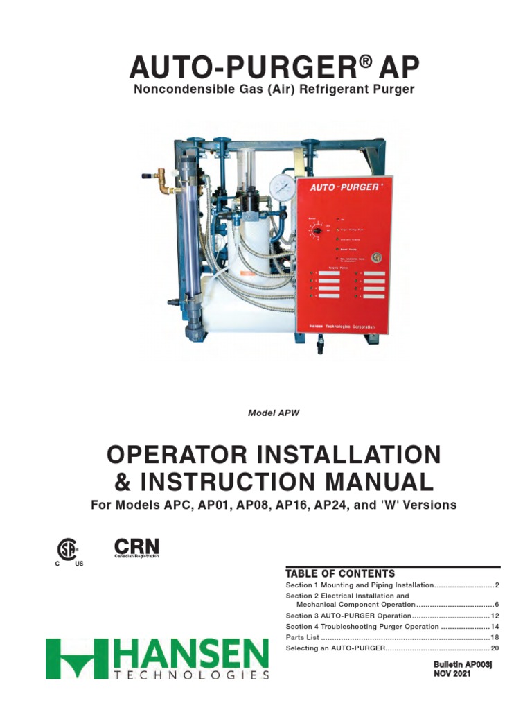AP003j Auto Purger | PDF | Valve | Heat Exchanger