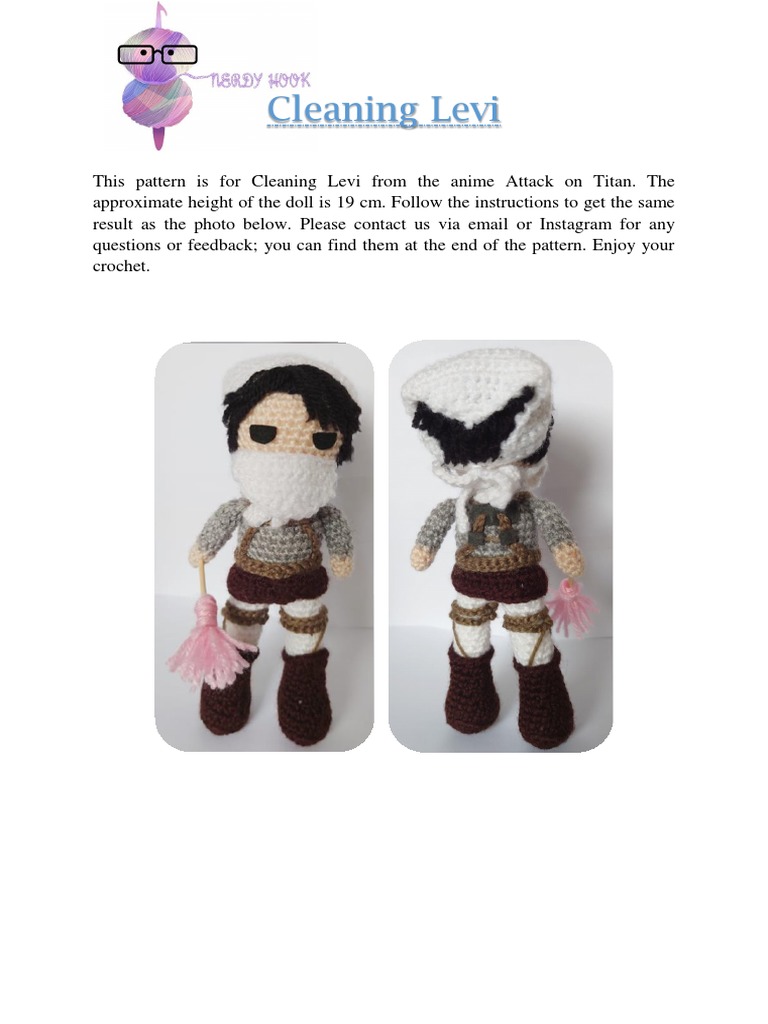 Cleaner Levi From Attack On Titan | PDF | Crochet | Yarn
