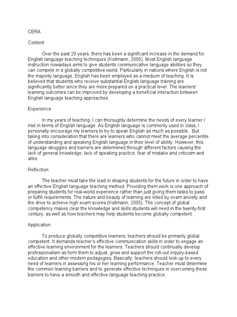 CERA | PDF | Teachers | Learning