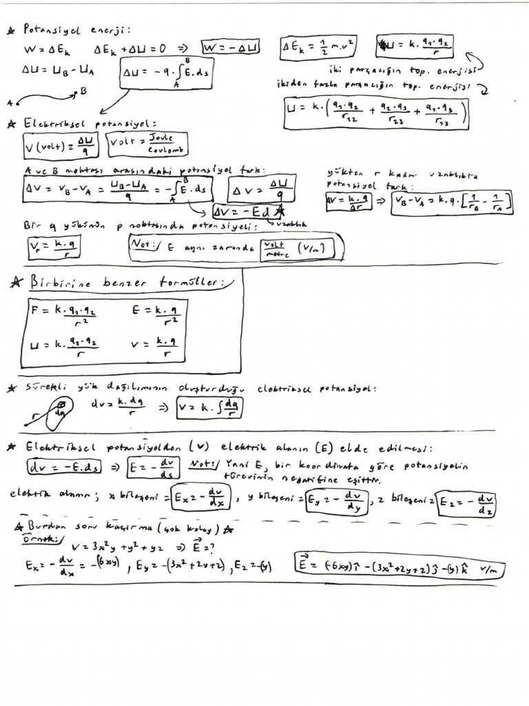 üniversite fizik 2 formülleri 2 | PDF