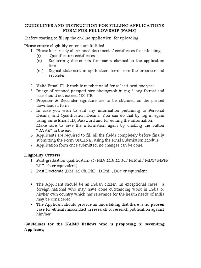 GUIDELINES_for_FAMS | PDF