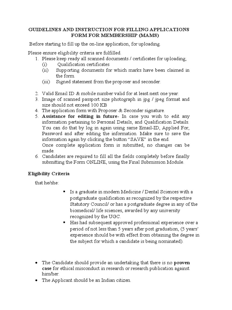 Guidelines For Mams Pdf