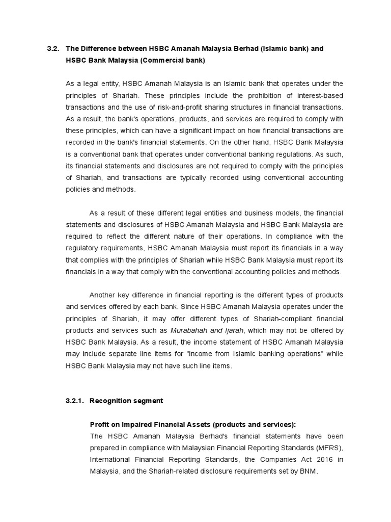 3.2 (The Differences HSBC Islamic Vs Commercial) | PDF | Business ...