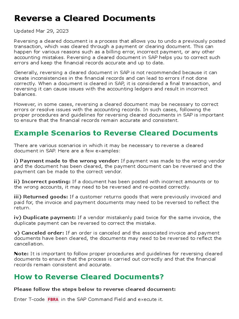 Reverse A Cleared Documents | PDF | Business
