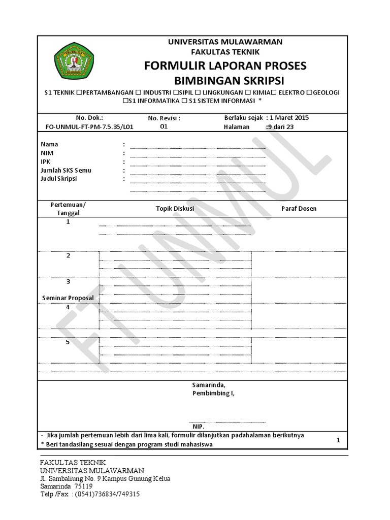 Form Konsul Skripsi | PDF