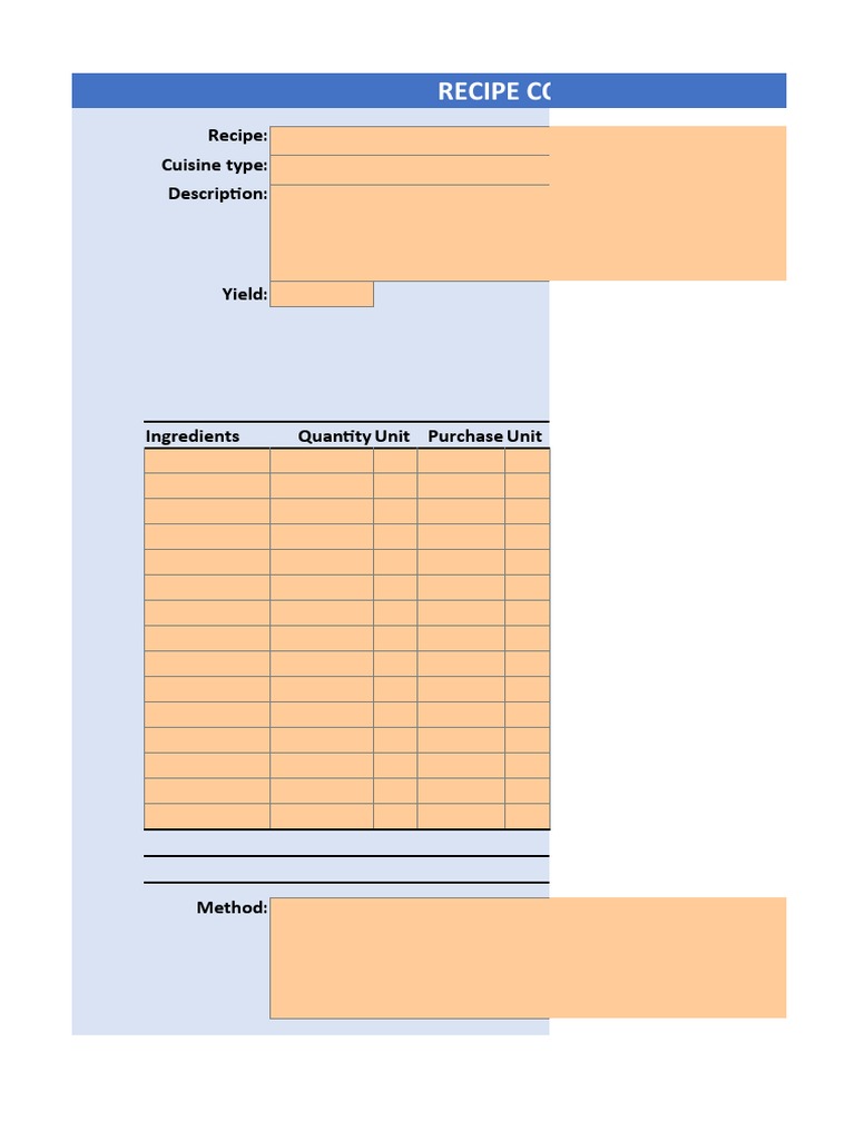 Recipe costing-Task 1 | PDF
