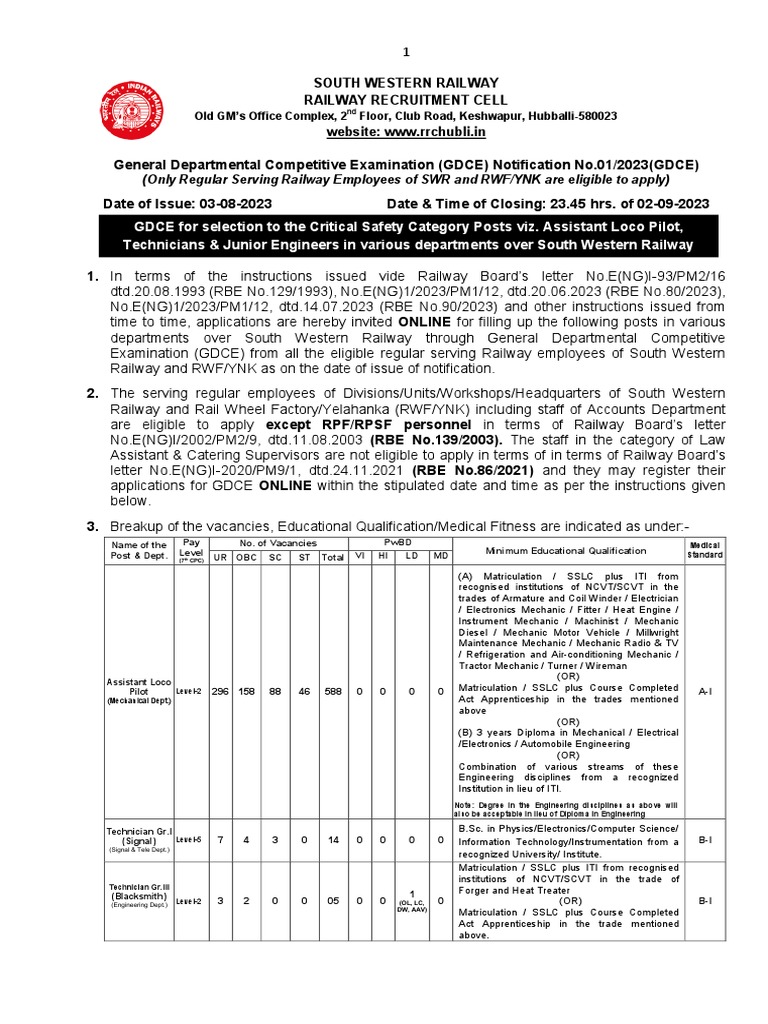 GDCE CSC Notification | PDF | Engineering | Electrical Engineering