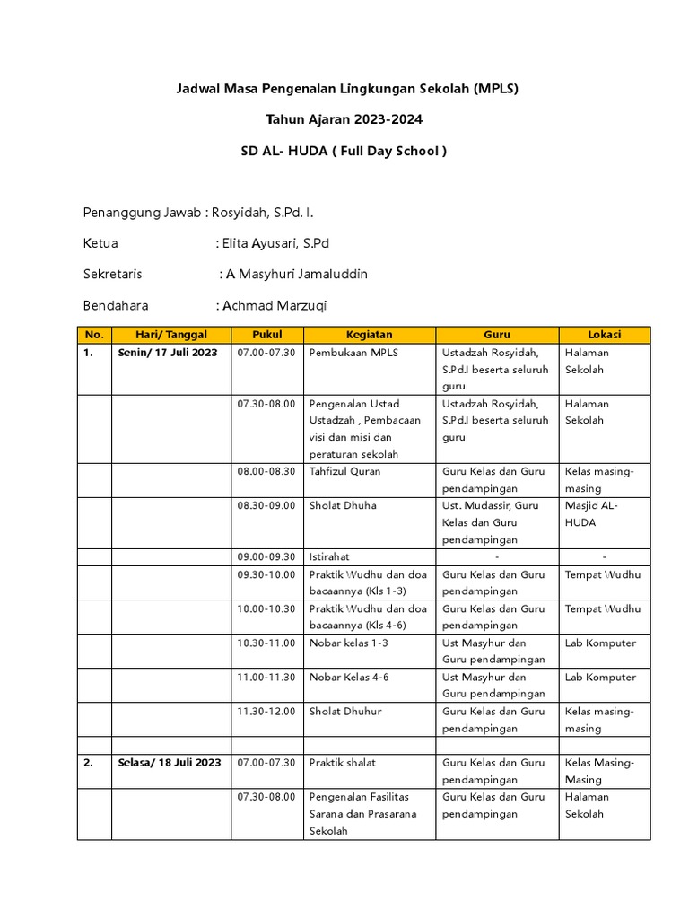 Jadwal MPLS 2023 Ok | PDF