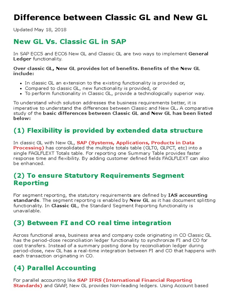 Difference Between Classic GL and New GL | PDF | International ...