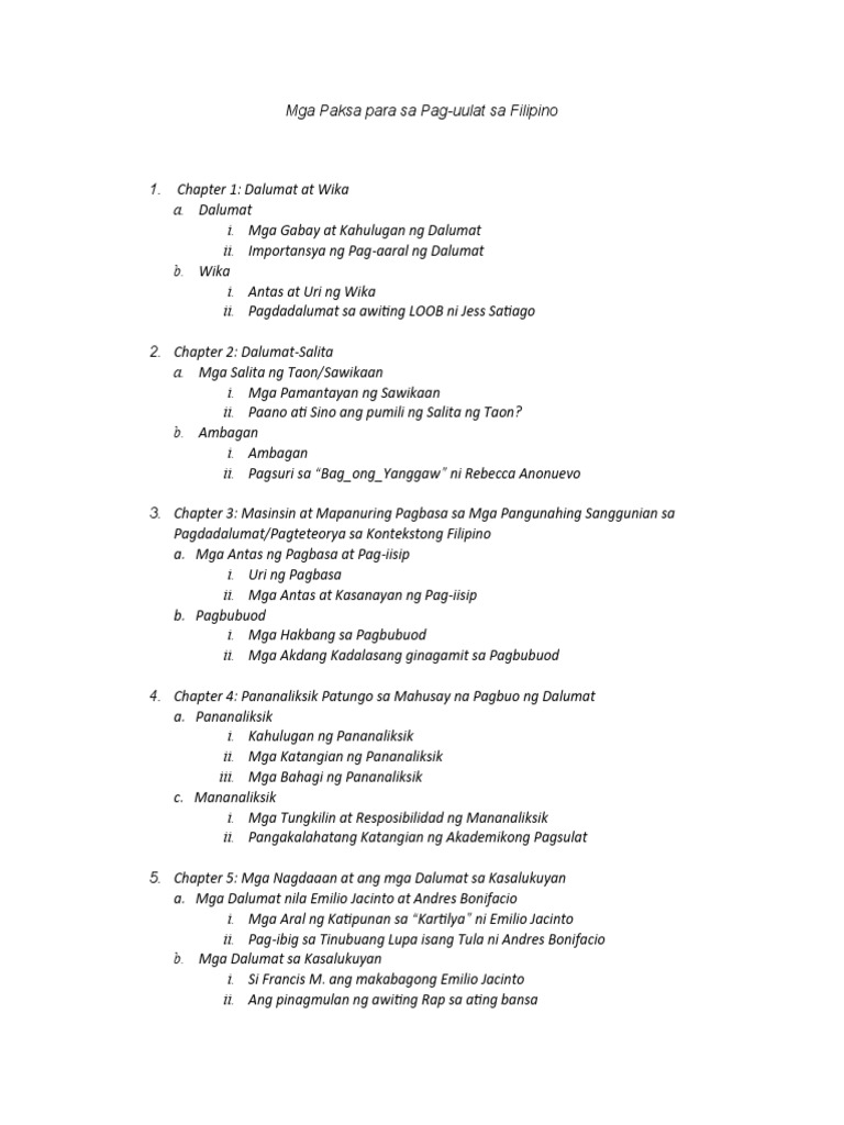 Dalumat Sa Pagbasa NG Mga Wikang Filipino | PDF