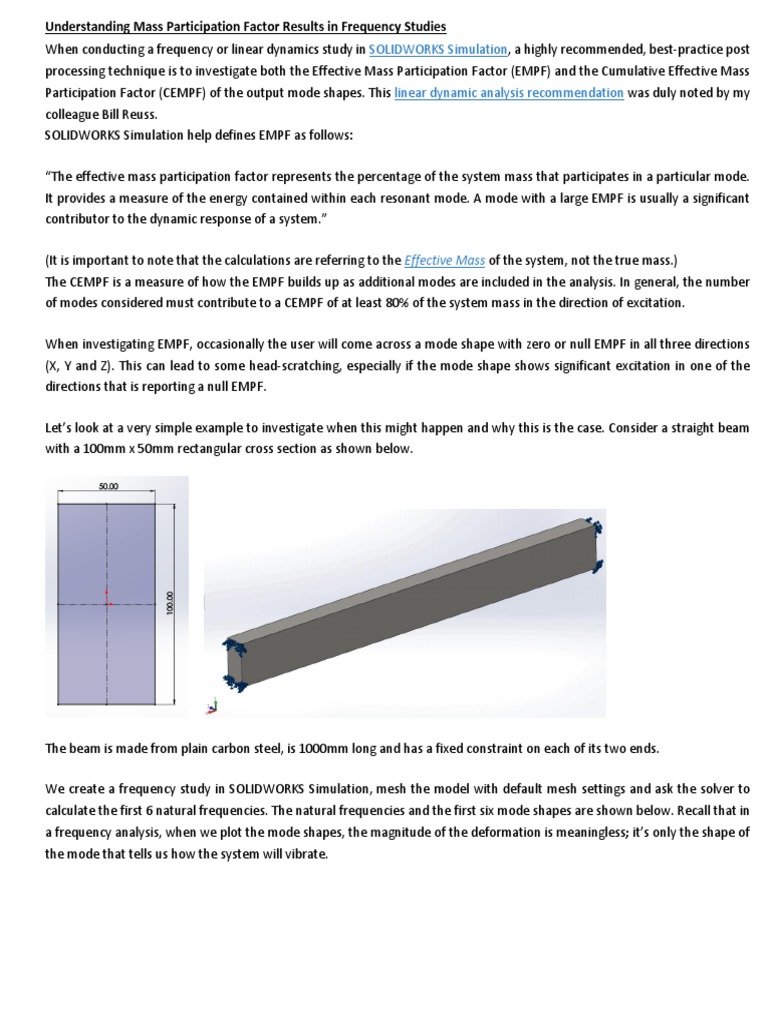 Understanding Mass Participation Factor Results in Frequency Studies | PDF