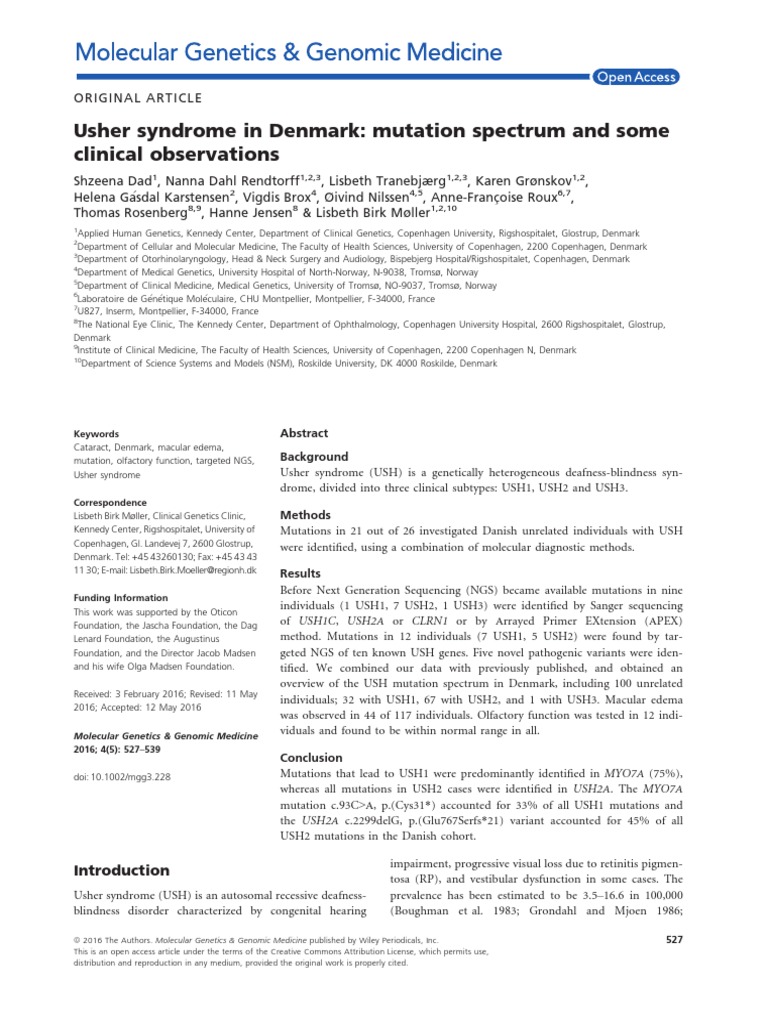 Molec Gen Gen Med - 2016 - Dad | PDF | Dna Sequencing | Mutation