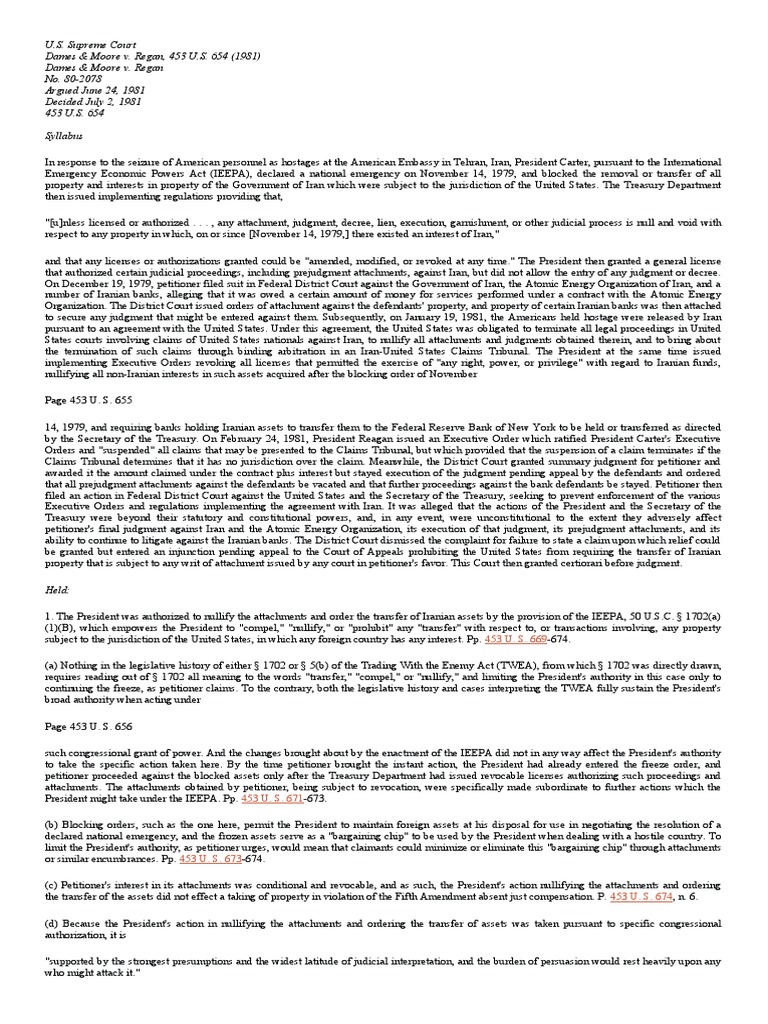 Dames & Moore v Regan | PDF