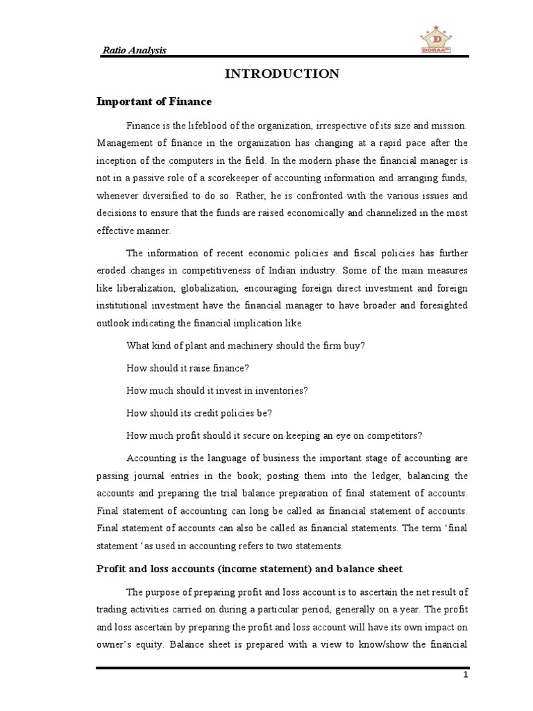 Ratio Analysis in Dora | PDF