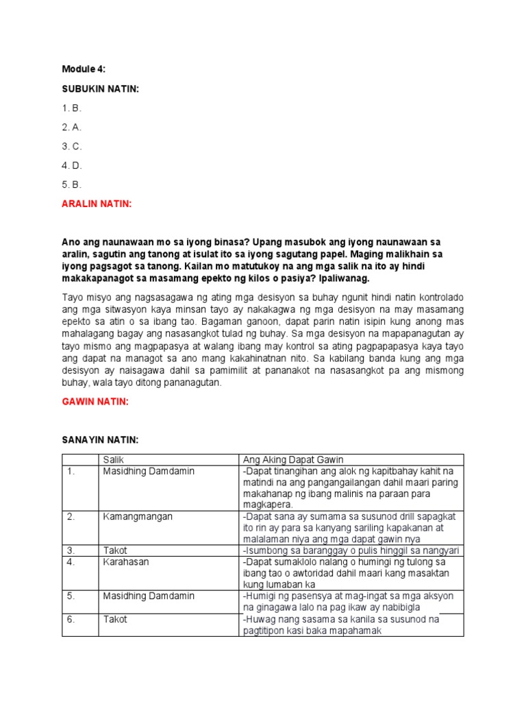 MODULE 4 - Answers | PDF