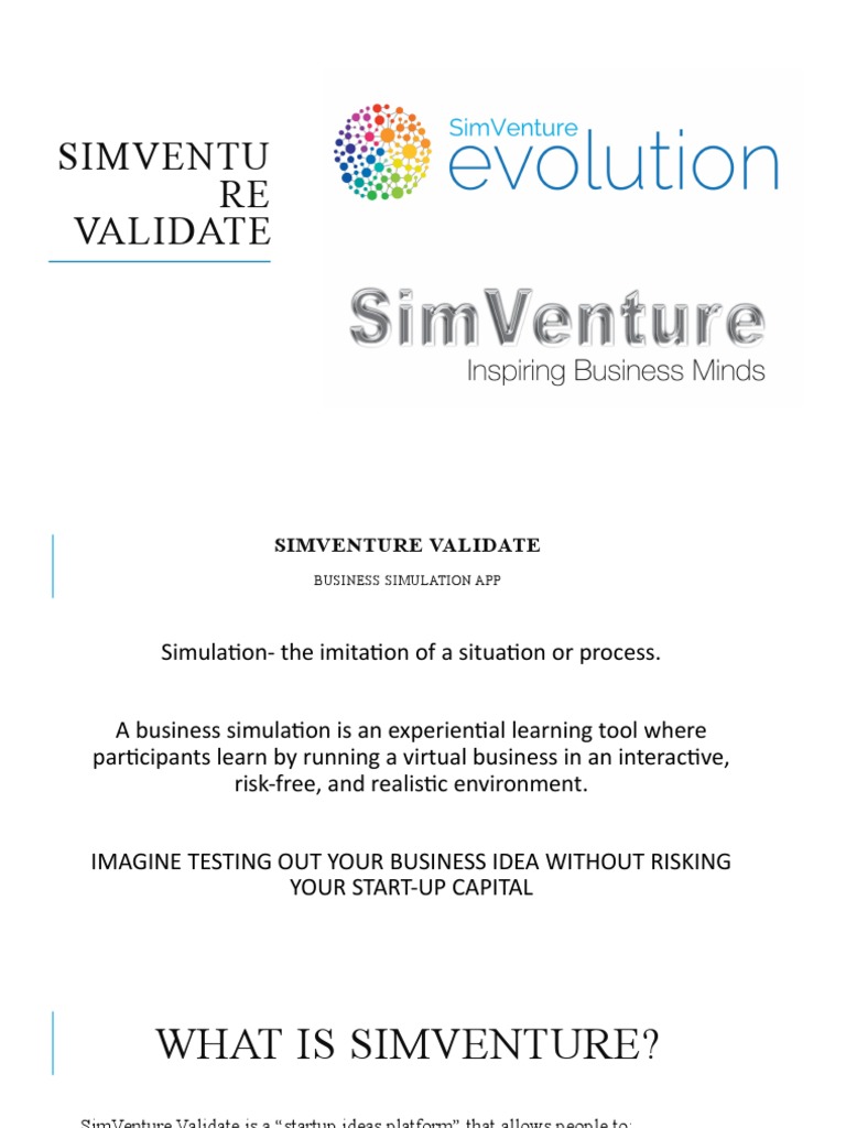 SIMVENTURE | PDF | Startup Company | Small Business & Entrepreneurs