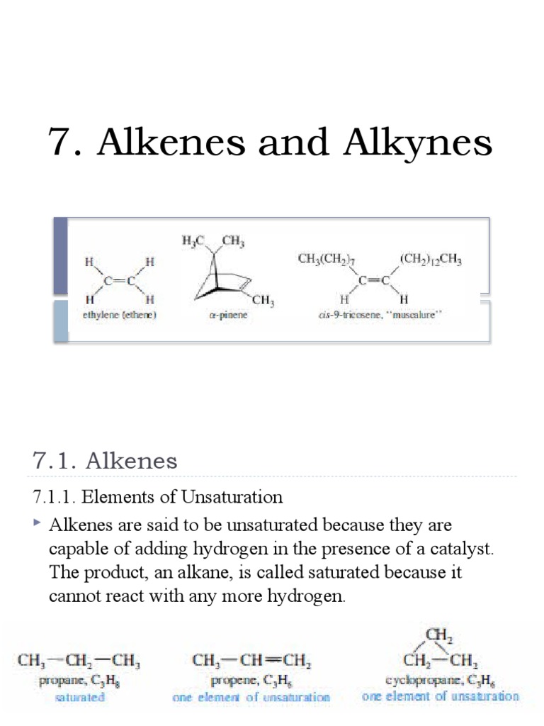 Alkenes Alkynes | PDF | Alkene | Alkane