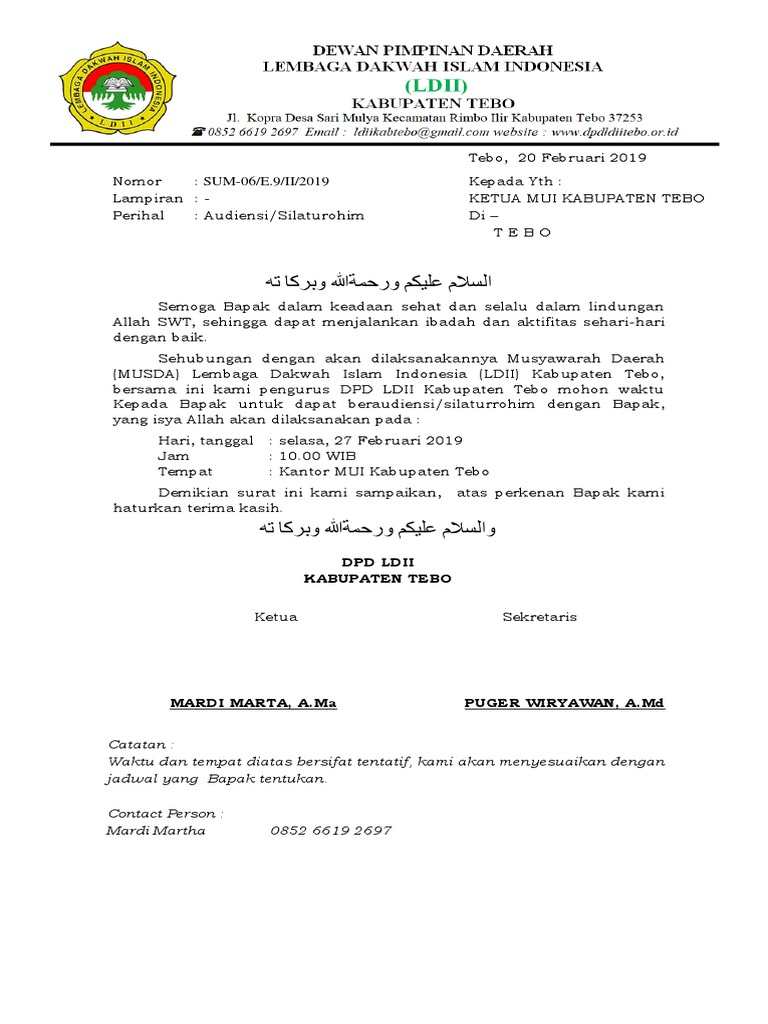 Ldii Tebo Surat Audiensi | PDF