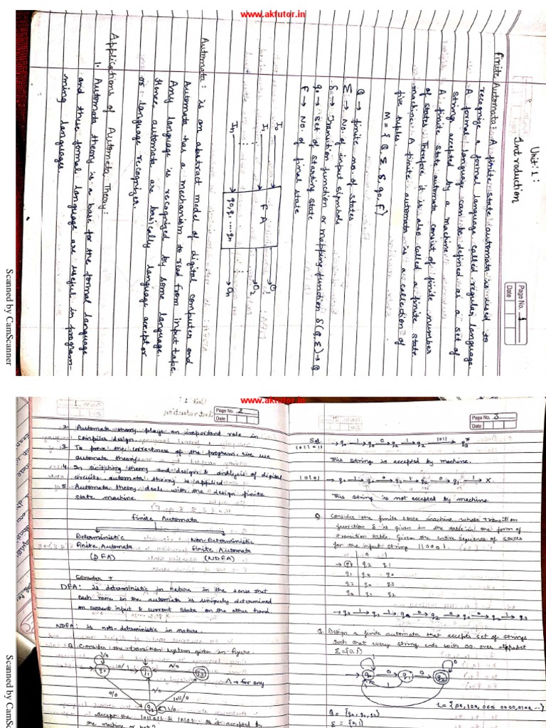 Tafl Theory of Automata and Formal Languages BT Cs 2ndyr Notes | PDF