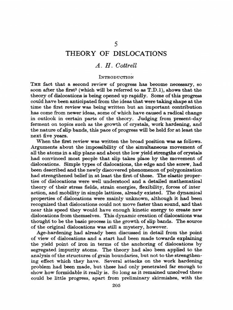 Cottrell 1953 | PDF | Dislocation | Plasticity (Physics)