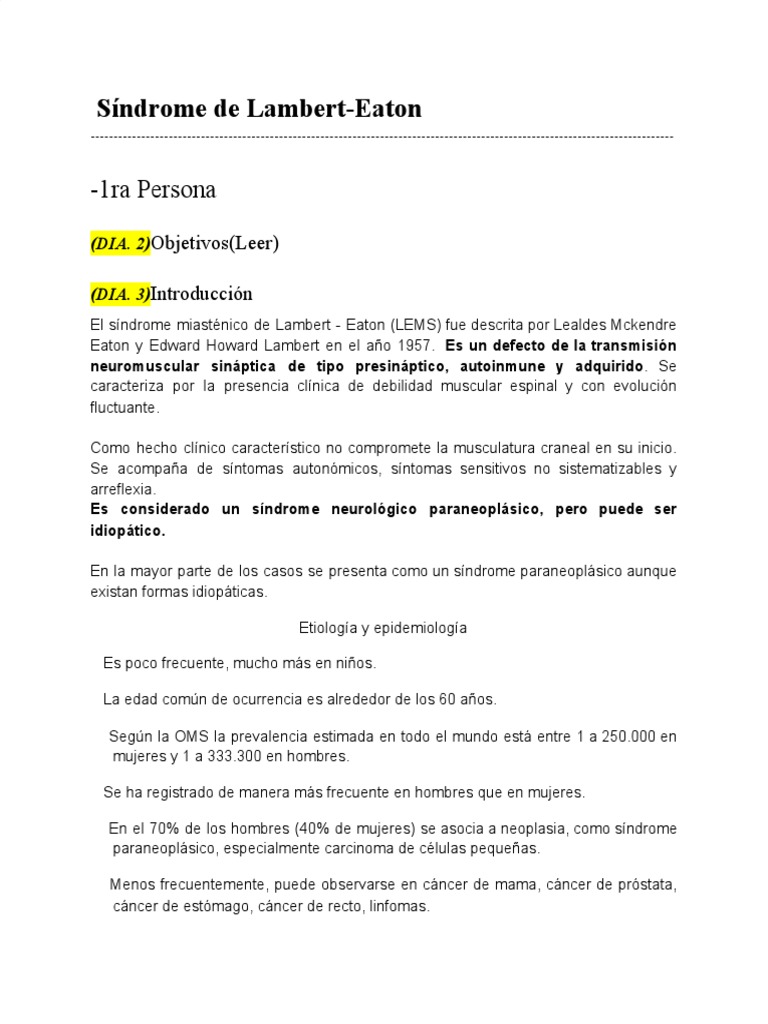 Síndrome de Lambert-Eaton | PDF