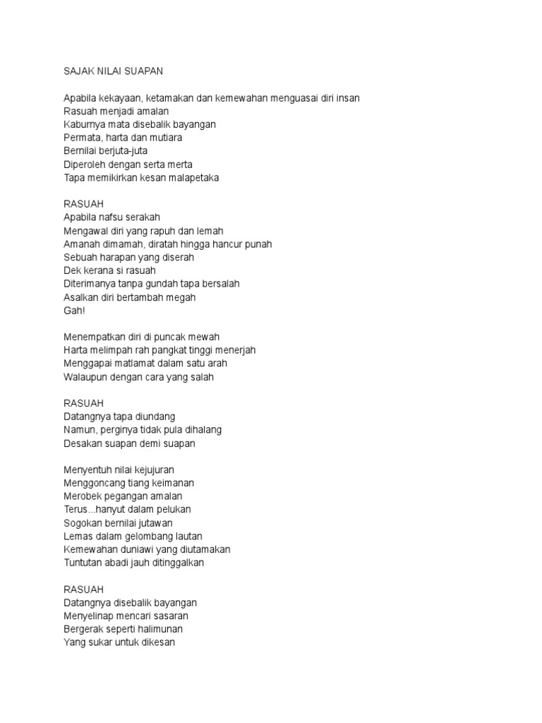 SAJAK NILAI SUAPAN | PDF