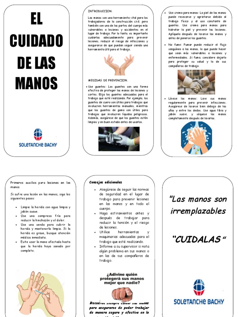Triptico - Cuidado de Las Manos | PDF