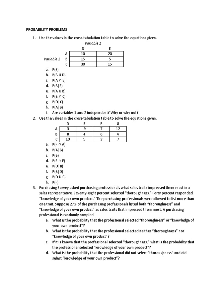 Probability Problems-1 | PDF