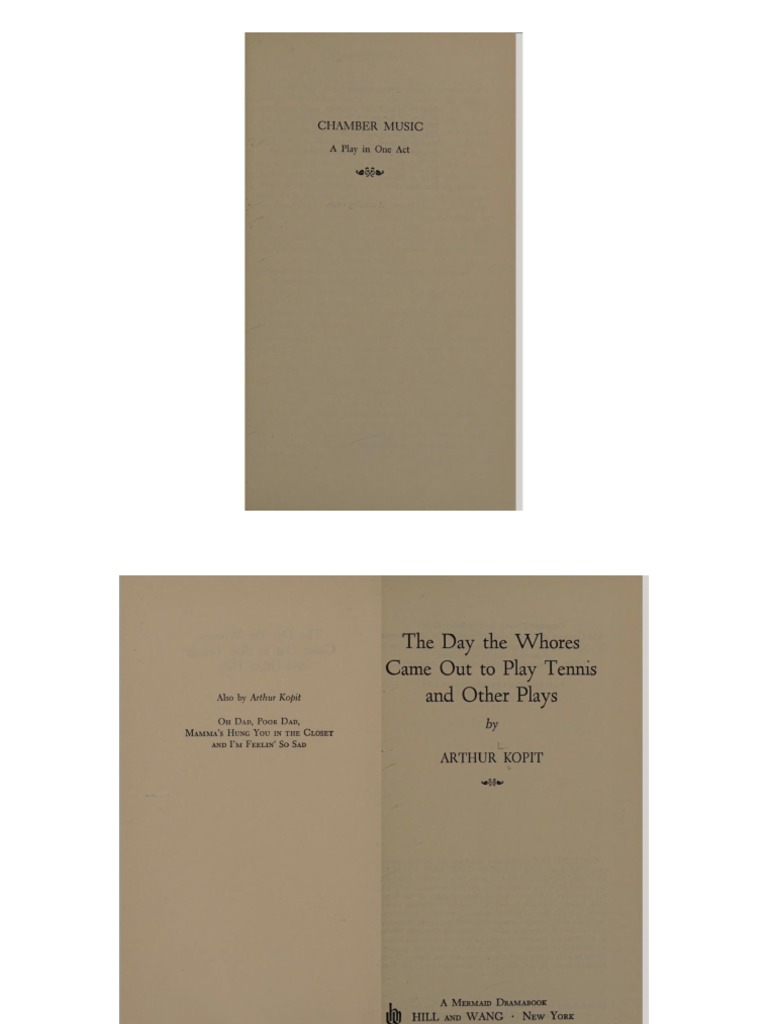 Chamber Music by Arthur Kopit Script | PDF