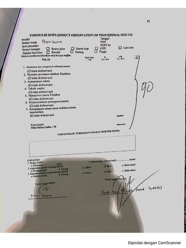 Formulir DOPS Minggu 10 - Efryan Iswara - C014202142 | PDF