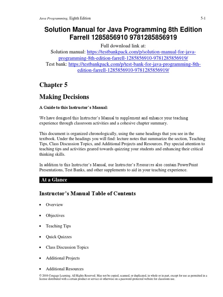 Java Programming 8th Edition Joyce Farrell Solutions Manual 1 Pdf