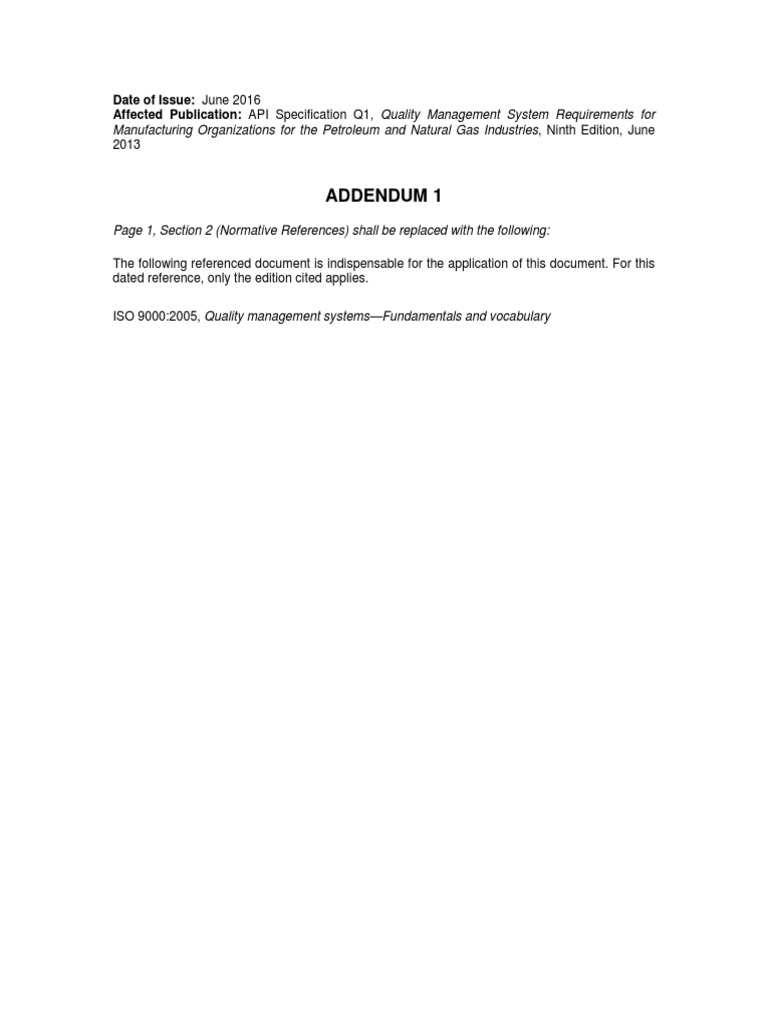 API Q1_e9 Addendum 1(0.1) | PDF