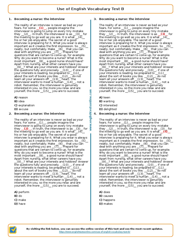 178 - Use of English Vocabulary Test B | PDF