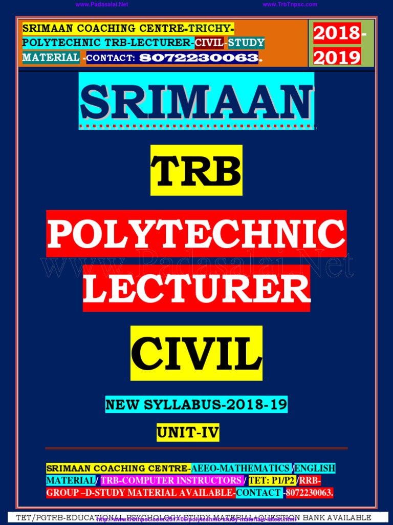 35 Polytechnic Civil Unit 4 Study Material English Medium | PDF ... 35 Polytechnic Civil Unit 4 Study Material English Medium | PDF ...