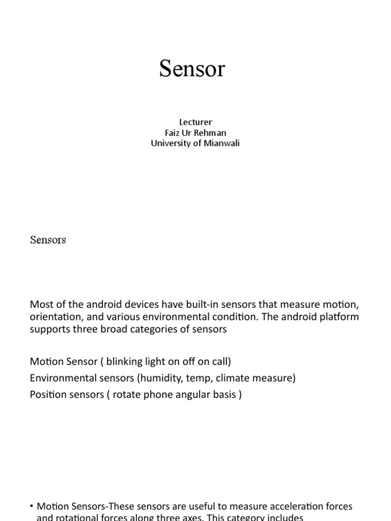 Sensor | PDF | Sensor | Accelerometer
