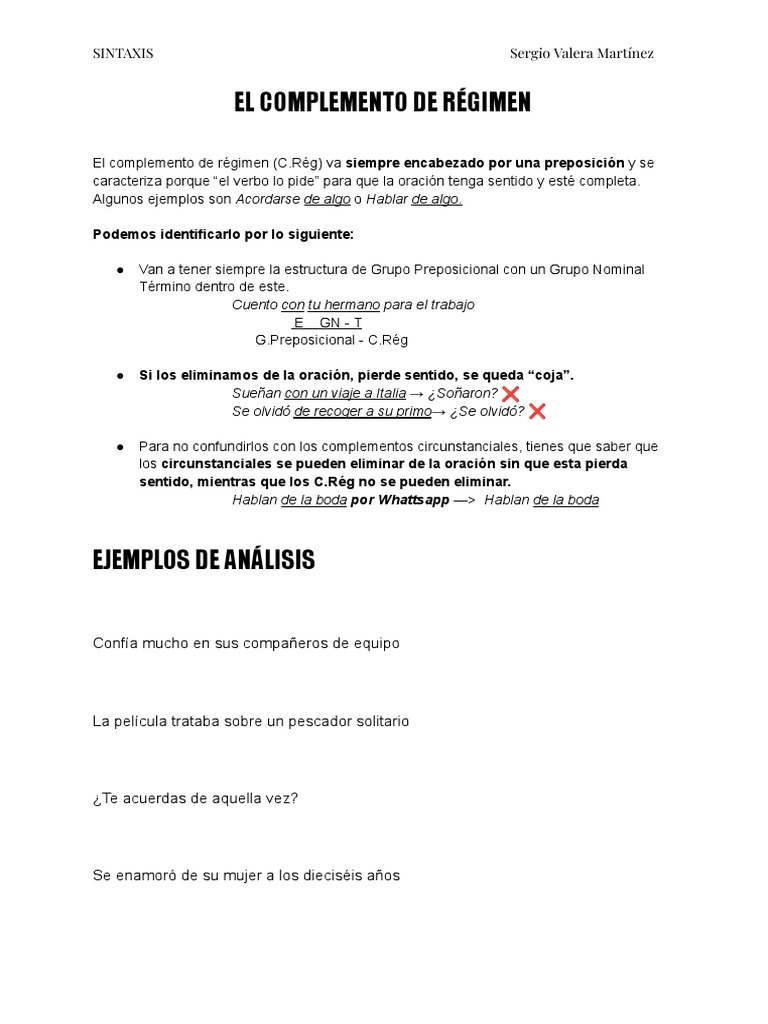 EL COMPLEMENTO DE RÉGIMEN | PDF