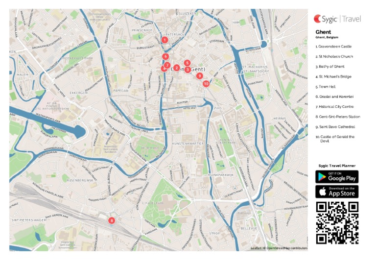 Ghent Printable Tourist Map 87602 | PDF