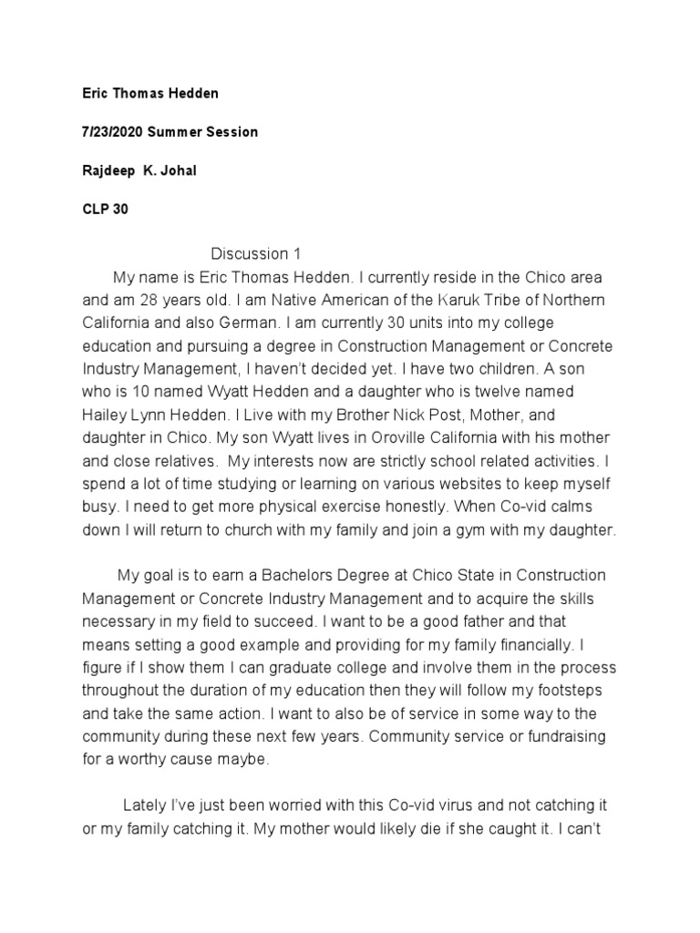 clp30 Discussion 1 #7232020 | PDF | Lifestyle