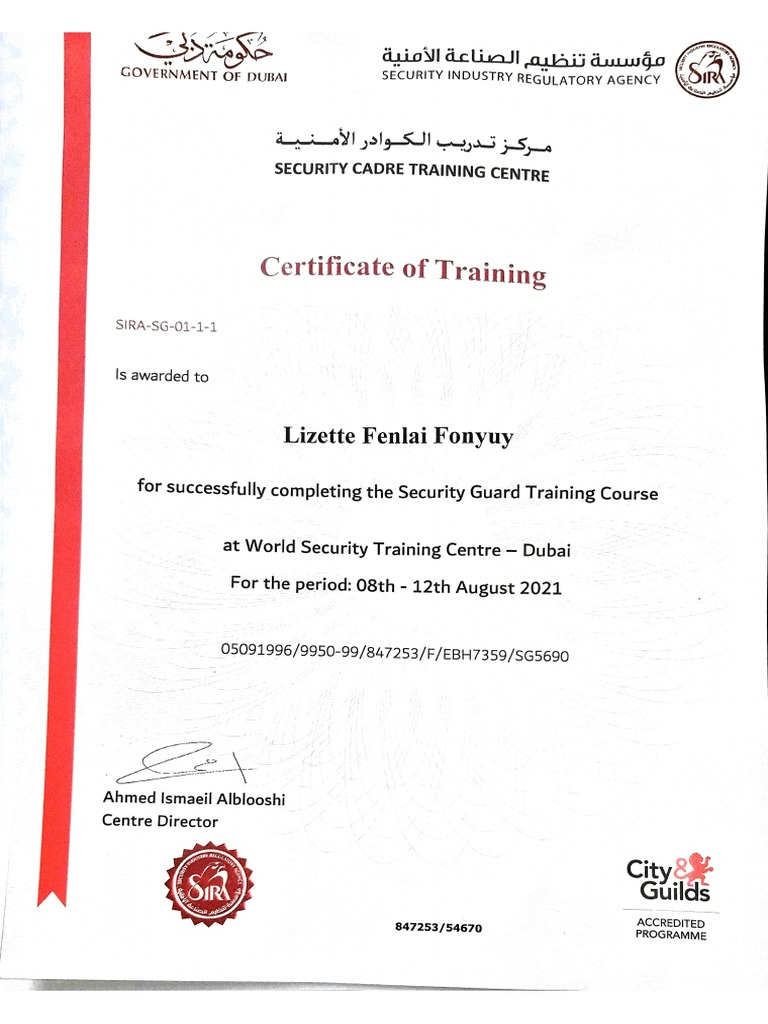 Sira Certificate | PDF