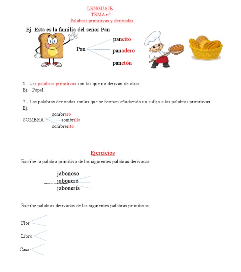 Palabras Primitivas y Derivadas | PDF | Estudios de idiomas extranjeros