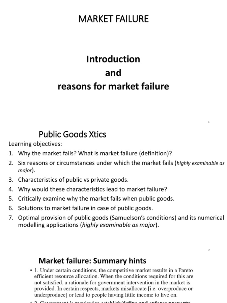 Market Failure With Public Goods | PDF | Market Failure | Imperfect ...