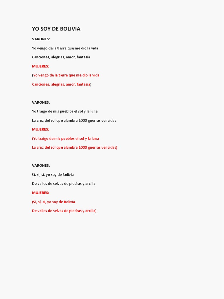 Orgullo y Tradición Boliviana | PDF