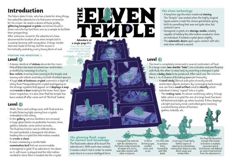 Elven Temple Adventure: Clone Secrets | PDF | Elf (Dungeons & Dragons)