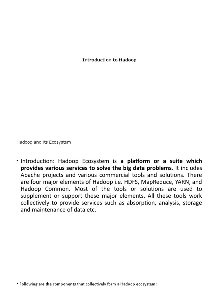 Unit 5 - Introduction To Hadoop | PDF | Apache Hadoop | Computer Cluster Unit 5 - Introduction To Hadoop | PDF | Apache Hadoop | Computer Cluster