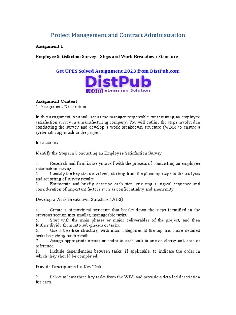 UPES Solved Assignment - Project Management and Contract Administration ...