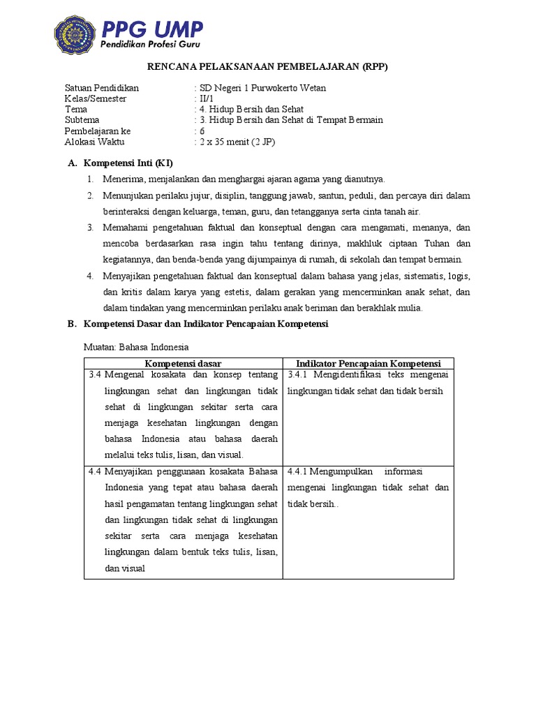 RPP Kelas Ii - Tema 4 Subtema 3 - Siklus 3 | PDF