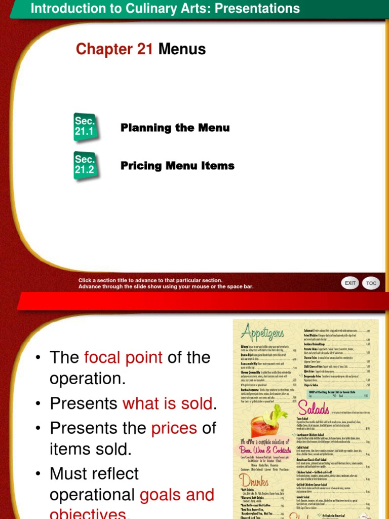 Week09 - Menu Planning & Pricing | PDF